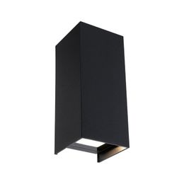 Paulmann LED Au&szlig;en-Wandleuchte &raquo;Flame eckig 102x100mm 3000K 2x5,8W 2x540lm 230V Anthrazit Aluminium&laquo; 1 Stk. Warmwei&szlig; IP44 grau 2, H: 15,5cm, 1 Stk.