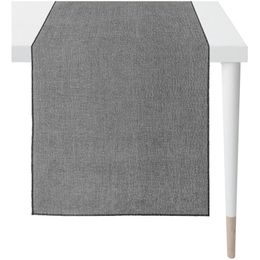 Apelt Tischl&auml;ufer &raquo;Stone&laquo; mit Kettelrand grau Leinen, Polyester B/L: 140cm x 46cm, 1 Stk., rechteckig