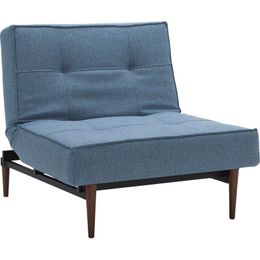 INNOVATION LIVING Sessel &raquo;Splitback&laquo; mit dunklen Styletto Beinen, in skandinavischen Design blau Strukturstoff fein &raquo;Soft&laquo; (100% Polyester);