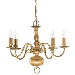 Searchlight Kronleuchter &raquo;H&auml;ngeleuchte Flemish, 5-flammig&laquo; E14 1 Stk. Klassisches Ambiente gold 5, &Oslash; 52cm H: 42cm, 1 Stk.