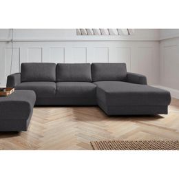 OTTO home Ecksofa &raquo;Hobro L-Form&laquo; in 3 Bezugsqualit&auml;ten in vielen Farben grau Luxus-Microfaser Lederoptik (100% Polyester);Struktur grob (100% 