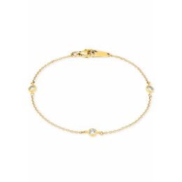 Amor Damen Goldarmband &raquo;2014152&laquo; mit Zirkonia (synth.) gold 18cm, Gelbgold 375