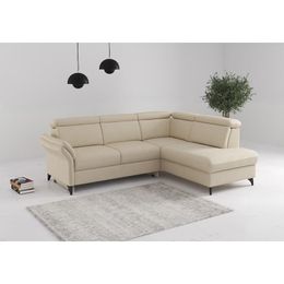 Sit & More sit&more Ecksofa &raquo;Glendale, L-Form&laquo; inkl. Kopfteilverstellung, wahlweise mit Vorziehsitz und Bettkasten beige 100% Polyester B/H/T: 247cm x 84cm x 