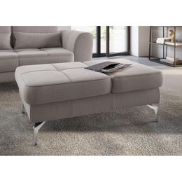 Sit & More sit&more Hocker &raquo;Bendigo&laquo; mit Klappfunktion, Bodenfreiheit 15 cm, wahlweise in 2 Fu&szlig;farben beige B/H/T: 114cm x 45cm x 71cm, Samtoptik,mit satiniertem