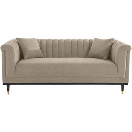 Home Affaire 2-Sitzer &raquo;Chamby New&laquo; im Boucl&eacute;-Strukturbezug mit Steppung im Lehnenbereich beige Boucl&eacute; (100% Polyester) B/H/T: 180cm x 71,5cm x 85cm