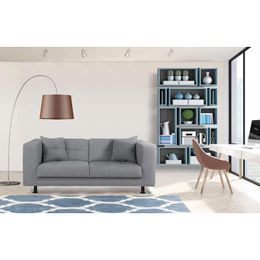 Home Affaire 2-Sitzer &raquo;Bengo&laquo; mit Steppung im Sitz- und R&uuml;ckenbereich, incl. Zierkissen grau B/H/T: 160cm x 68cm x 88cm, Struktur