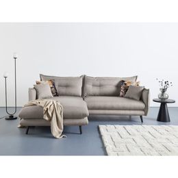 Home Affaire Ecksofa &raquo;Lazio modern und bequem, schmale Armlehnen, tolle Detailverarbeitung&laquo; zwei verschiedene Fu&szlig;farben w&auml;hlbar grau 100% Polyester B/