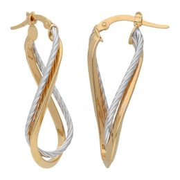 Firetti Damen Paar Creolen &raquo;Schmuck Geschenk Gold 585 Ohrringe Infinity/Unendlichkeitsschleife&laquo; Gelbgold 585