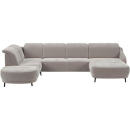 Sit & More sit&more Wohnlandschaft &raquo;Blues U-Form&laquo; inkl. Kopfteilverstellung, wahlweise mit Klapptisch und USB grau 100% Polyester B/H/T: 356cm x 93cm x 249cm, 