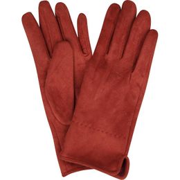 Capelli New York Damen Strickhandschuhe mit Ziernaht, Metall-Logo, Feinripp-Strick, elastisch Einheitsgr&ouml;&szlig;e