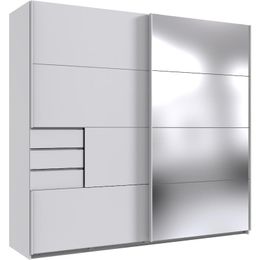 wimex Schwebet&uuml;renschrank &raquo;Saigon&laquo; mit Spiegelt&uuml;r, 2 T&uuml;ren, 225cm breit wei&szlig; Holzwerkstoff B/H/T: 225cm x 208cm x 64cm, Schubladen: 3 Stk. T&uuml;ren: 2 Stk.