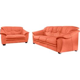 Sit & More sit&more Polstergarnitur &raquo;Savona, B: 148 bzw. 198 cm&laquo; Set: 2- & 3er-Sofa, mit Federkern orange B/H/T: 90cm x 90cm, Luxus-Microfaser ALTARA NUBUCK