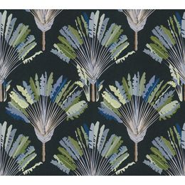 ARCHITECTS PAPER Vliestapete &raquo;Jungle Chic&laquo; botanisch floral tropisch glatt Palmentapete Tapete Dschungel Federn Tapeten Wohnzimmer Schlafzimmer bunt Vlies B/L: 0,53m x