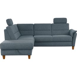 Home Affaire Ecksofa &raquo;Palmera L-Form, B: 236 cm&laquo; optional Schlaffunktion & Bettkasten, Federkern blau 100% Polyester;Struktur (100% Polyester);Luxus-
