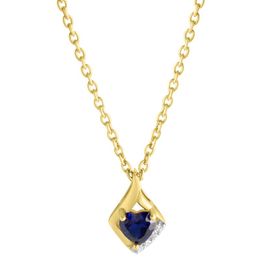 Firetti Damen Kette mit Anh&auml;nger &raquo;Schmuck Geschenk Silber 925 Halsschmuck Halskette Ankerkette Herz&laquo; mit Saphir (synth.), Zirkonia (synth.) blau 