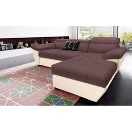 COTTA Ecksofa &raquo;Speedway L-Form&laquo; mit Kopfteilverstellung, wahlweise mit Schlaffunktion & Bettkasten Edles Flachgewebe ( 100% Polyester ) / Feine 
