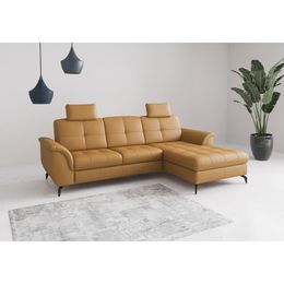Sit & More sit&more Ecksofa &raquo;Zora&laquo; B/H/T: 262cm x 92cm x 164cm, NaturLEDER , Recamiere rechts,mit Bett,mit Bettkasten,R&uuml;cken Spannstoff