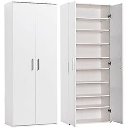 Procontour Schuhschrank &raquo;Schrank Clara&laquo; H&ouml;he 167cm, mit variabel verstellbaren Einlegeb&ouml;den wei&szlig; B/H/T: 64cm x 167cm x 34cm, T&uuml;ren: 2 Stk.