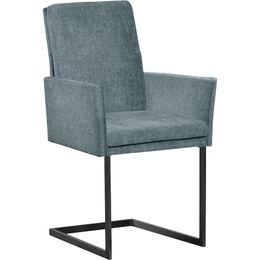 K+w Komfort & Wohnen K+W Komfort & Wohnen Armlehnstuhl &raquo;Kansas&laquo; () stabiles Hochkantrohr, Untergestell in Edelstahloptik oder schwarz blau B/H/T: 55cm x 96cm x 64cm, 