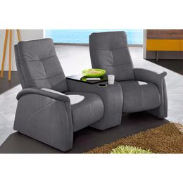 exxpo - sofa fashion 2-Sitzer &raquo;Tivoli, Kinosofa, bequem,&laquo; mit Relaxfunktion, integrierter Tischablage und Stauraumfach grau NaturLeder;Luxus-