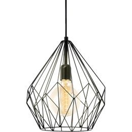 Eglo Pendelleuchte &raquo;CARLTON&laquo; E27 Vintage Pendellampe, 1 flammig, Drahtgeflecht, Industrial, 110x31cm schwarz 1, &Oslash; 31cm