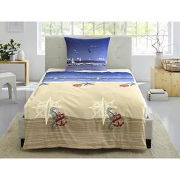 Irisette Bettw&auml;sche &raquo;Easy 8163&laquo; 2 Stk. pflegeleicht und b&uuml;gelfrei blau Seersucker, Obermaterial: 100% Baumwolle B/L: 135cm x 200cm, 1 Stk., 1 Stk., Seersucker,