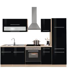 KOCHSTATION K&uuml;chenzeile &raquo;KS-Eton&laquo; ohne E-Ger&auml;te, Breite 270 cm schwarz B/H/T: 270cm x 60cm
