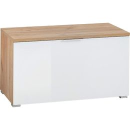Germania Schuhbank &raquo;Telde&laquo; 88x144x30 cm, Soft-close, verstellbare B&ouml;den, ES-Glas, Made in Germany wei&szlig; B/H/T: 89cm x 49cm x 40cm, 1 Klappe