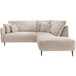 Home Affaire Ecksofa &raquo;Lazio modern und bequem, schmale Armlehnen, tolle Detailverarbeitung&laquo; zwei verschiedene Fu&szlig;farben w&auml;hlbar beige 93% Polyester, 7