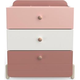 Demeyere Group Kombikommode &raquo;Jade&laquo; Schublade mit Rollenausz&uuml;gen, Runde Knopfgriffe mit Ros&eacute;gold-Finish rosa Holzwerkstoff B/H/T: 72,8cm x 81,6cm x 