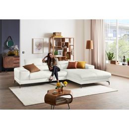 W.Schillig Ecksofa &raquo;Piedroo, Designsofa mit tollem Sitzkomfort, elegant und bequem, L-Form&laquo; Kopfteilverstellung, wahlweise mit Sitztiefenverstellung, 