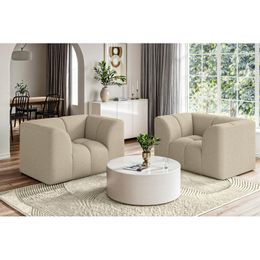 OTTO home Sessel &raquo;TUURE Verl&auml;ssliche Qualit&auml;t, moderne Steppung, Breite 134cm&laquo; Bubble Optik, hoher Sitzkomfort, Wellenunterfederung grau 100% 
