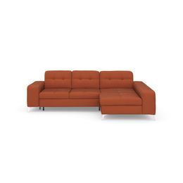 Sit & More sit&more Ecksofa &raquo;Baviene L-Form&laquo; inklusive Sitztiefenverstellung & Federkern, optional Schlaffunktion orange B/H/T: 286cm x 92cm x 176cm, Luxus-