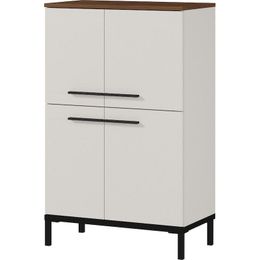 Germania Midischrank &raquo;Yonkers&laquo; Melaminharzbeschichtung, Hochwertige ABS-Kanten, Steggriffe braun Kaschmir/Nussbaum-Nachbildung, B/H/T: 60cm x 97cm x 