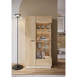 Home Affaire Vitrine &raquo;LAGOON&laquo; moderne Vitrine, Breite ca.75 cm, Eckverglasung braun Cremona Eiche, B/H/T: 40cm