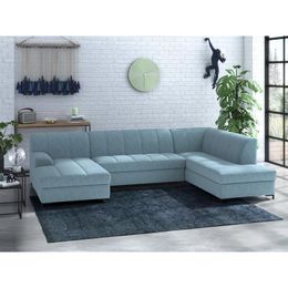 Home Affaire Wohnlandschaft &raquo;Balme, moderne Formensprache, zeitloses Design, U-Form&laquo; Inkl. Zierkissen, wahlweise mit Bettfunktion blau 95% Polyester, 