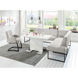 exxpo - sofa fashion Eckbank &raquo;Affogato, hoher Sitzkomfort, bequem&laquo; Frei im Raum stellbar grau Struktur: Webvelour 100% Polyester B/H/T: 197cm x 82cm x