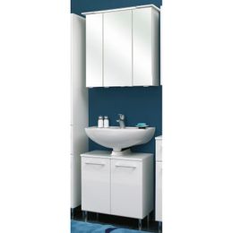 Badm&ouml;bel-Set &raquo;Quickset 376 2-teilig, Waschbeckenunterschrank und LED-Spiegelschrank&laquo; Set wei&szlig; Holzwerkstoff, MDF B/H/T: 67cmcm x 33cmcm