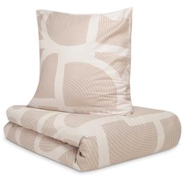 Bugatti Bettw&auml;sche &raquo;Satinbettw&auml;sche Bugatti&laquo; 2 Stk. mit abstraktem Muster beige Mako-Satin, Obermaterial: 76% Baumwolle, 24% Polyester B/L: 140cm x 