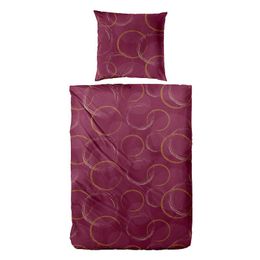 Primera Bettw&auml;sche &raquo;Mako-Satin -Bettw&auml;sche Trace&laquo; 2 Stk. mit frischem Kreismuster rot Mako-Satin, Obermaterial: 100% Baumwolle B/L: 135cm x 200cm, 1 Stk., 1 