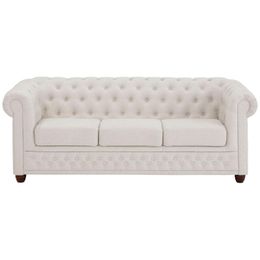 Home Affaire Chesterfield-Sofa &raquo;New Castle&laquo; mit hochwertiger Knopfheftung in Chesterfield-Design, B/T/H: 203/86/72 beige B/H/T: 203cm x 72cm x 86cm, 