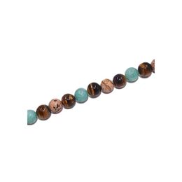 Firetti Damen Collier &raquo;Schmuck Geschenk Halsschmuck Halskette Farbstein Edelstein Tigerauge&laquo; Made in Germany - mit Amazonit, Jade, Tigerauge blau 