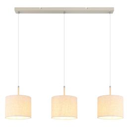 Globo LIGHTING H&auml;ngeleuchte &raquo;DELEON&laquo; E27 1 Stk. Moderne Wohn- & Esszimmer H&auml;ngeleuchte sandfarben beige 3, H: 120cm, 1 Stk.