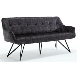 Home Affaire Bank &raquo;Soller&laquo; Bank mit Steppung, OTTOs Choice, Kufengestell, gepolstert, mit Steppung grau Metall, Stoff B/H/T: 180cm x 82cm x 62cm, 