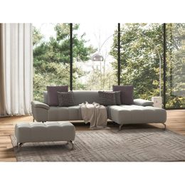 Sit & More sit&more Ecksofa &raquo;Cool L-Form&laquo; wahlweise mit Kopfteilverstellung und Vorziehsitz, motorisch grau B/H/T: 290cm x 79cm x 185cm, Chenille, Recamiere 