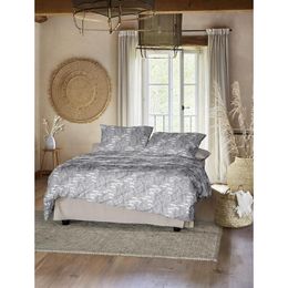 Irisette Bettw&auml;sche &raquo;Lotus 8569&laquo; 2 Stk. atmungsaktiv grau Satin, Obermaterial: 100% Baumwolle B/L: 155cm x 220cm, 1 Stk., 1 Stk., Satin, B/L: 80cm x 80cm, 2 