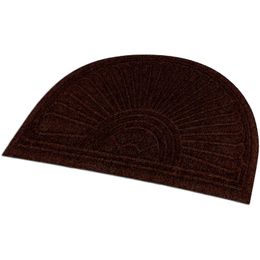 wash+dry by Kleen-Tex Fu&szlig;matte &raquo;DUNE Halfmoon dark brown&laquo; halbrund 8 mm H&ouml;he Schmutzfangmatte, rutschhemmend, In- und Outdoor geeignet, waschbar braun