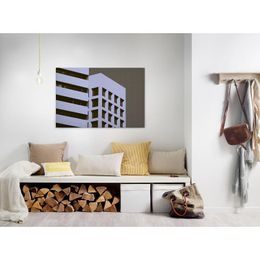 A.S. Cr&eacute;ation Leinwandbild &raquo;skyscraper&laquo; Kunst Modern 1 Stk. tlg. Geb&auml;ude Keilrahmen Bild Grafisch Leinwand-Bild Wohnzimmer modern Wand lila Holz, Stahl B/H/T: 90cm 