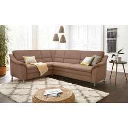 Sit & More sit&more Ecksofa &raquo;Cardoso L-Form&laquo; mit Federkern, wahlweise mit Schlaffunktion und Schubkasten braun Flachgewebe (100% Polyester);Struktur (100% 