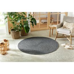 Hanse Home Teppich &raquo;Trenzado&laquo; rund 10 mm H&ouml;he In- & Outdoor, Handmade-Look, Gewebt, Wetterfest, Balkon, Wohnzimmer grau Polypropylen &Oslash; 200cm 1 Stk., 